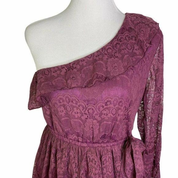 RAGA | Dresses | Raga Lace Ruffle One Shoulder Elastic Waist Dress | Poshmark